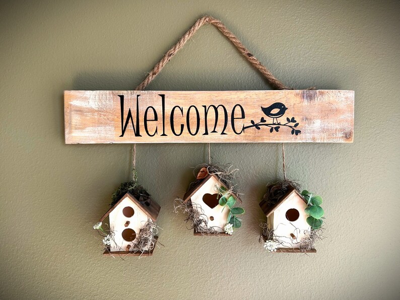 Welcome Bird House Sign - Etsy