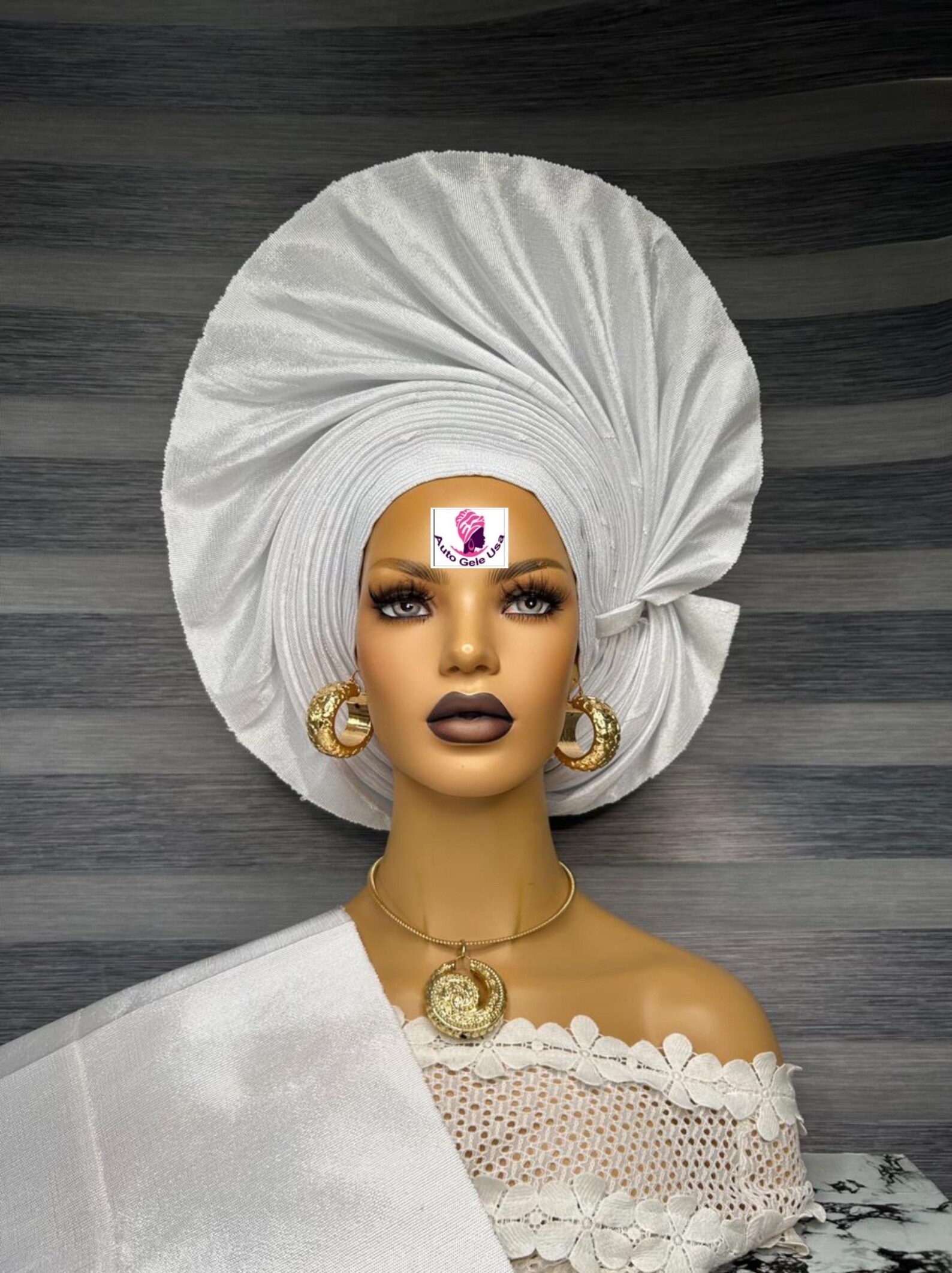 White Color Aso Oke Get Hat - Etsy