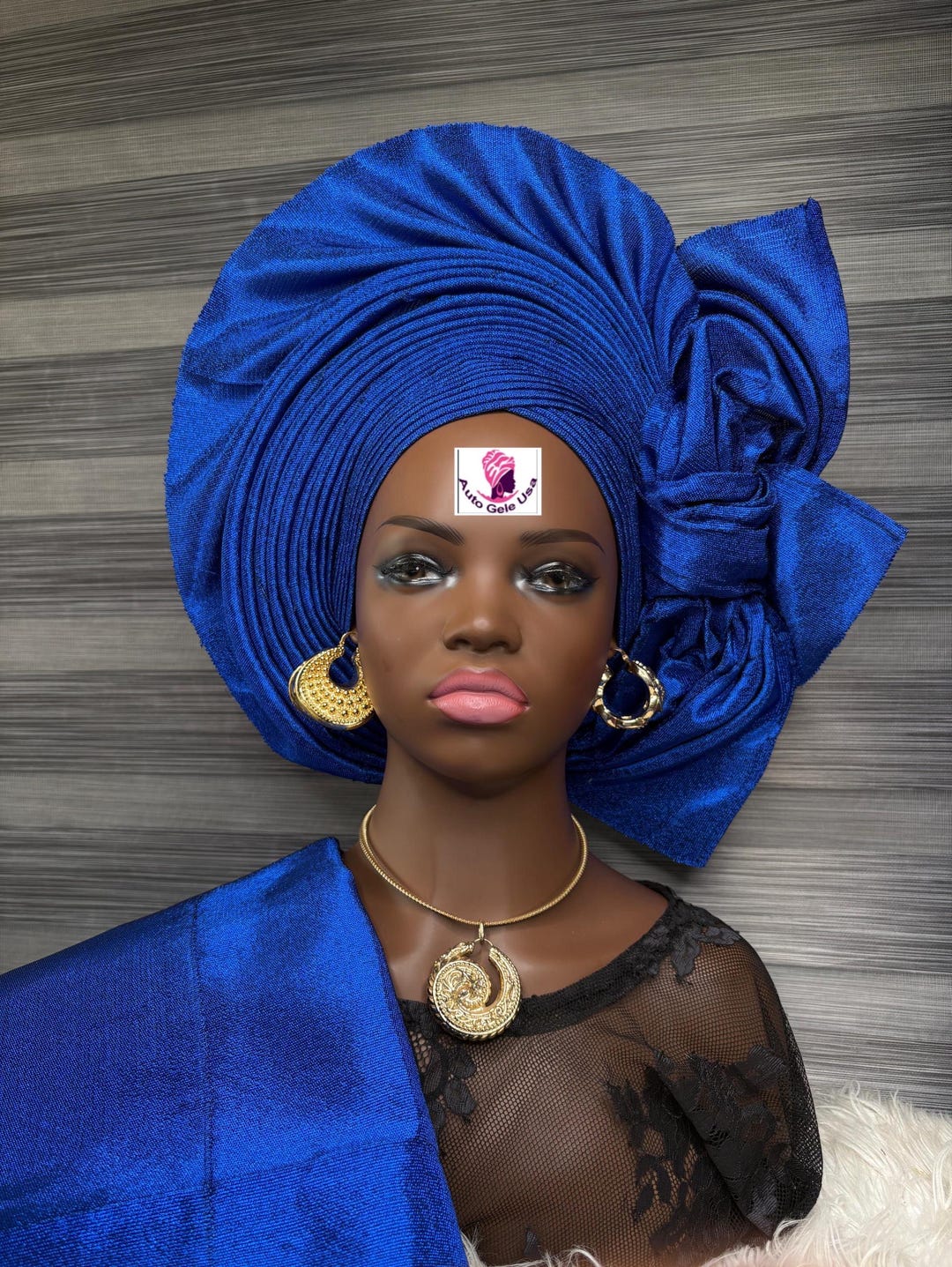 Blue Color Aso Oke Gele Hat - Etsy