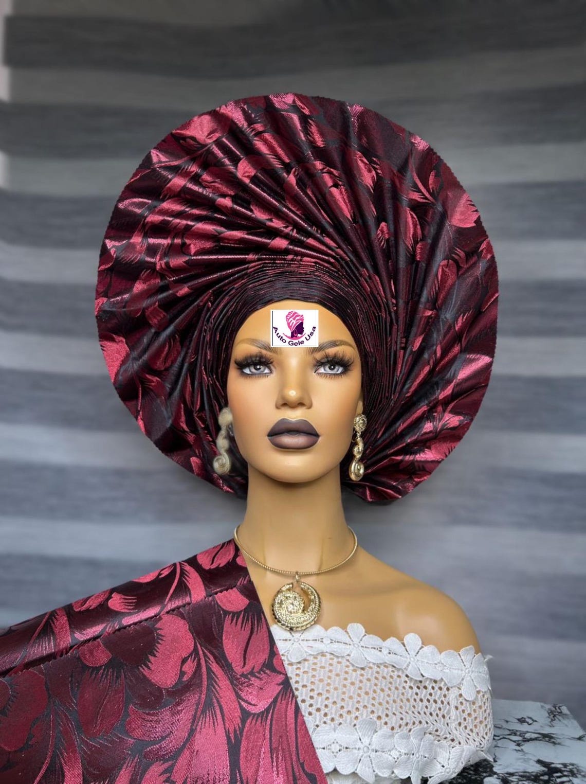 Burgundy Color Sego Gele Hat - Etsy