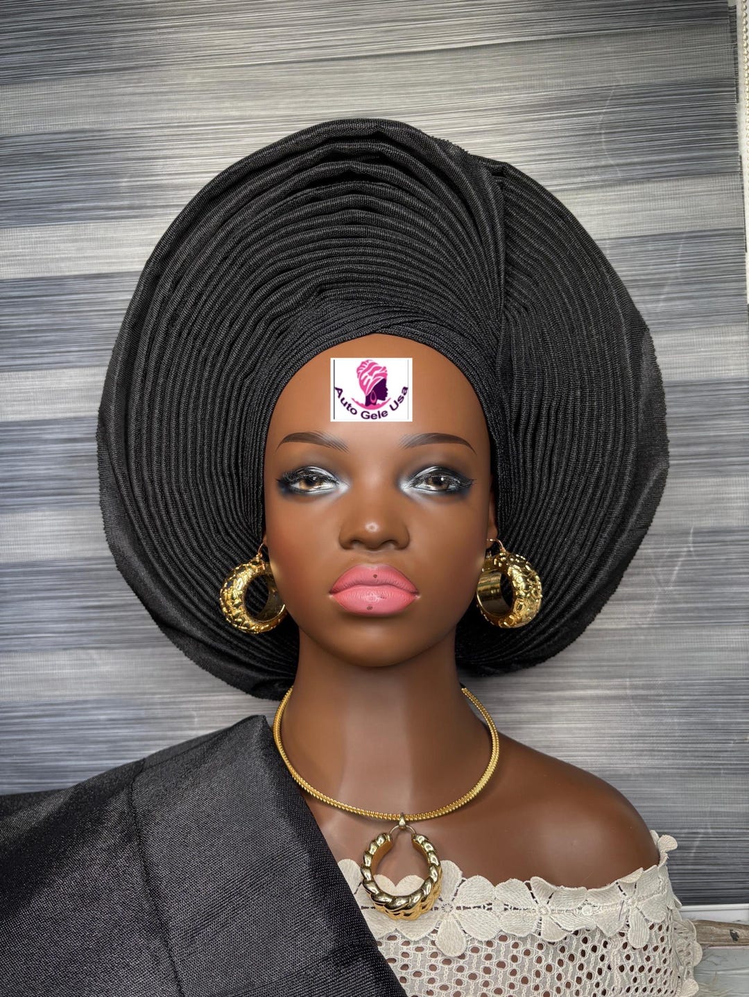 Black Color Aso Oke Gele Hat - Etsy