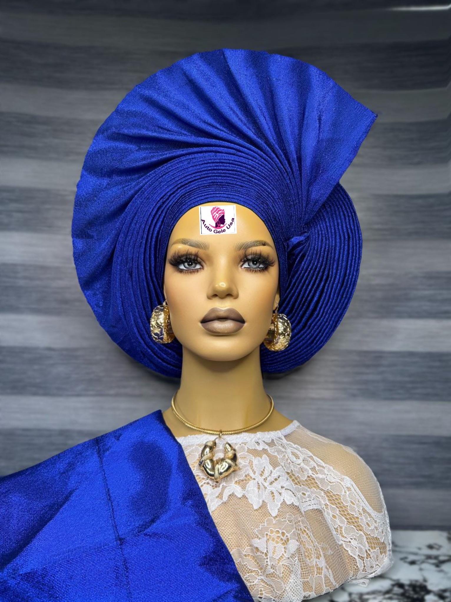 Blue Color Aso Oke Gele Hat - Etsy