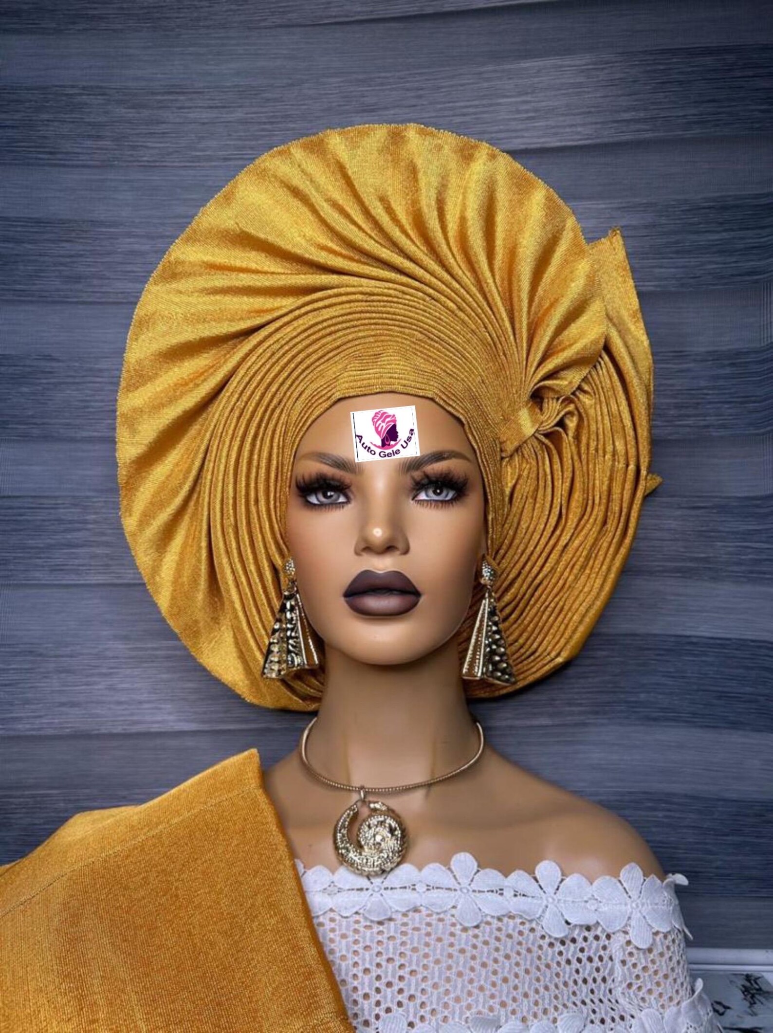 Gold Color Aso Oke Gele Hat - Etsy