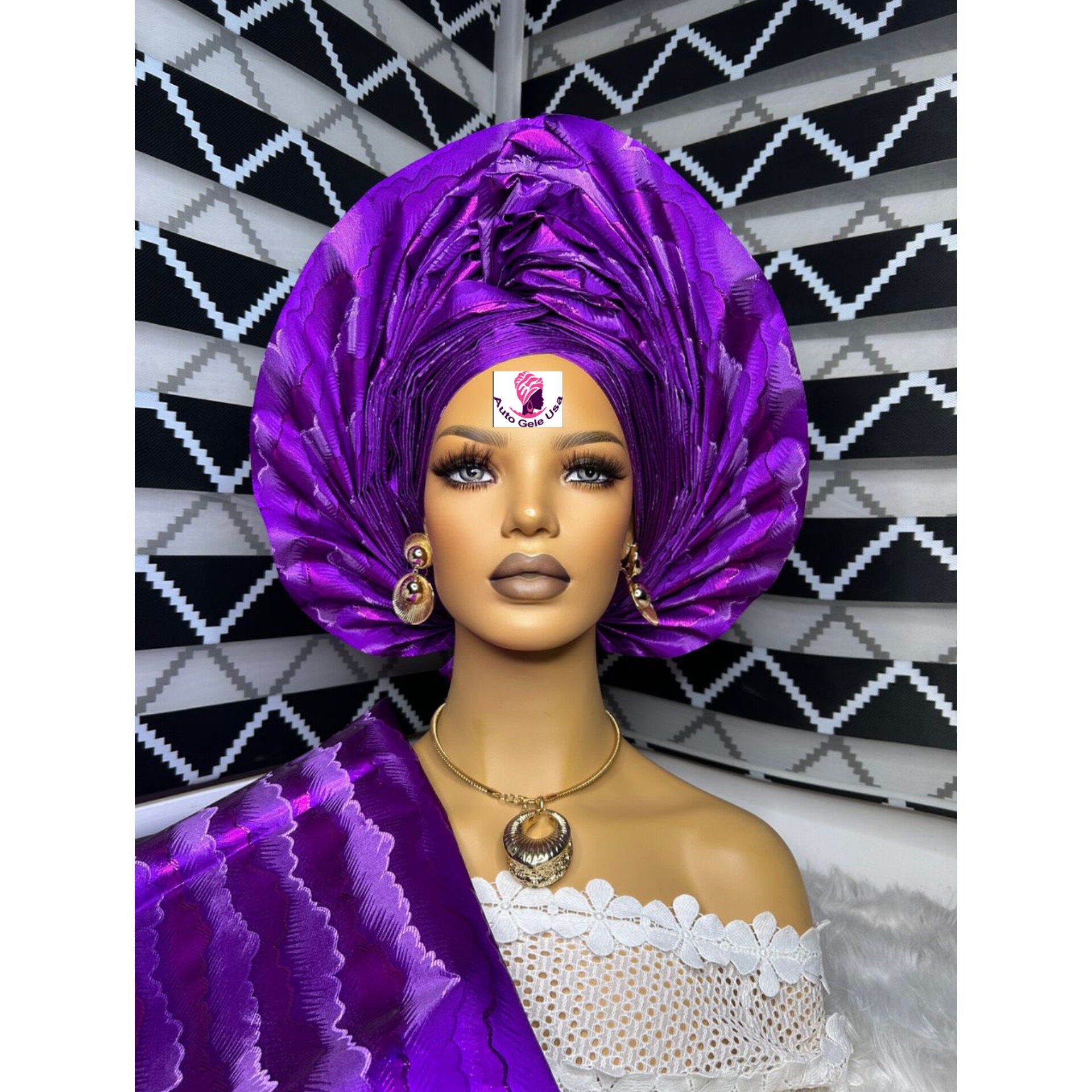 Purple Color Sego Gele Hat - Etsy