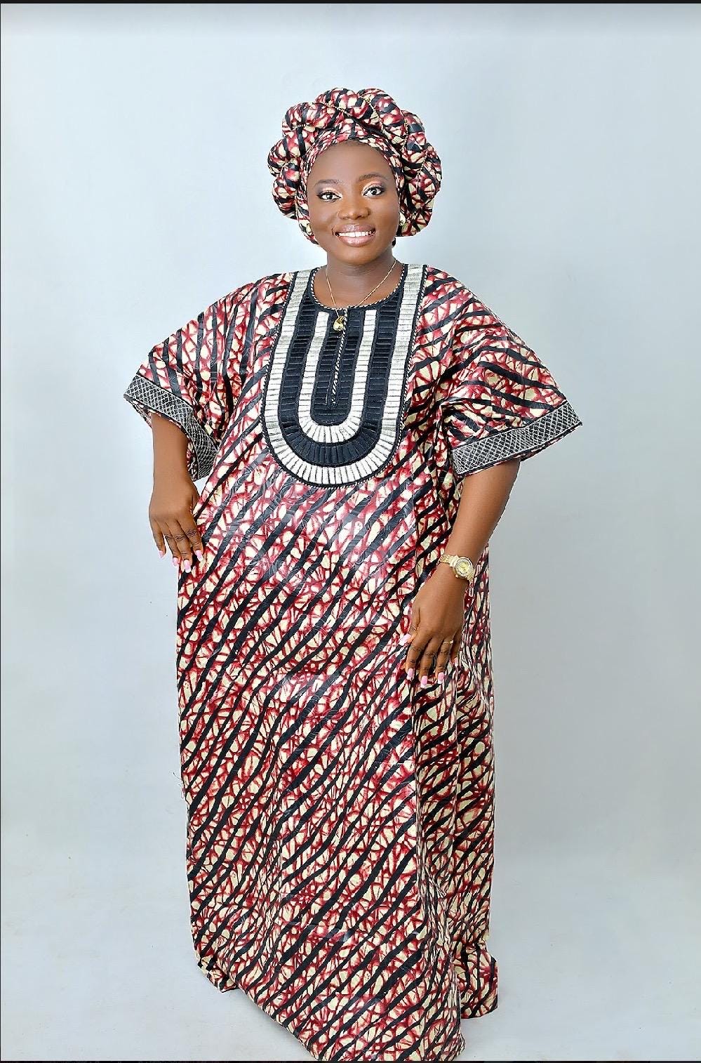 African Bubu Women Dress With Matching Turban - Etsy