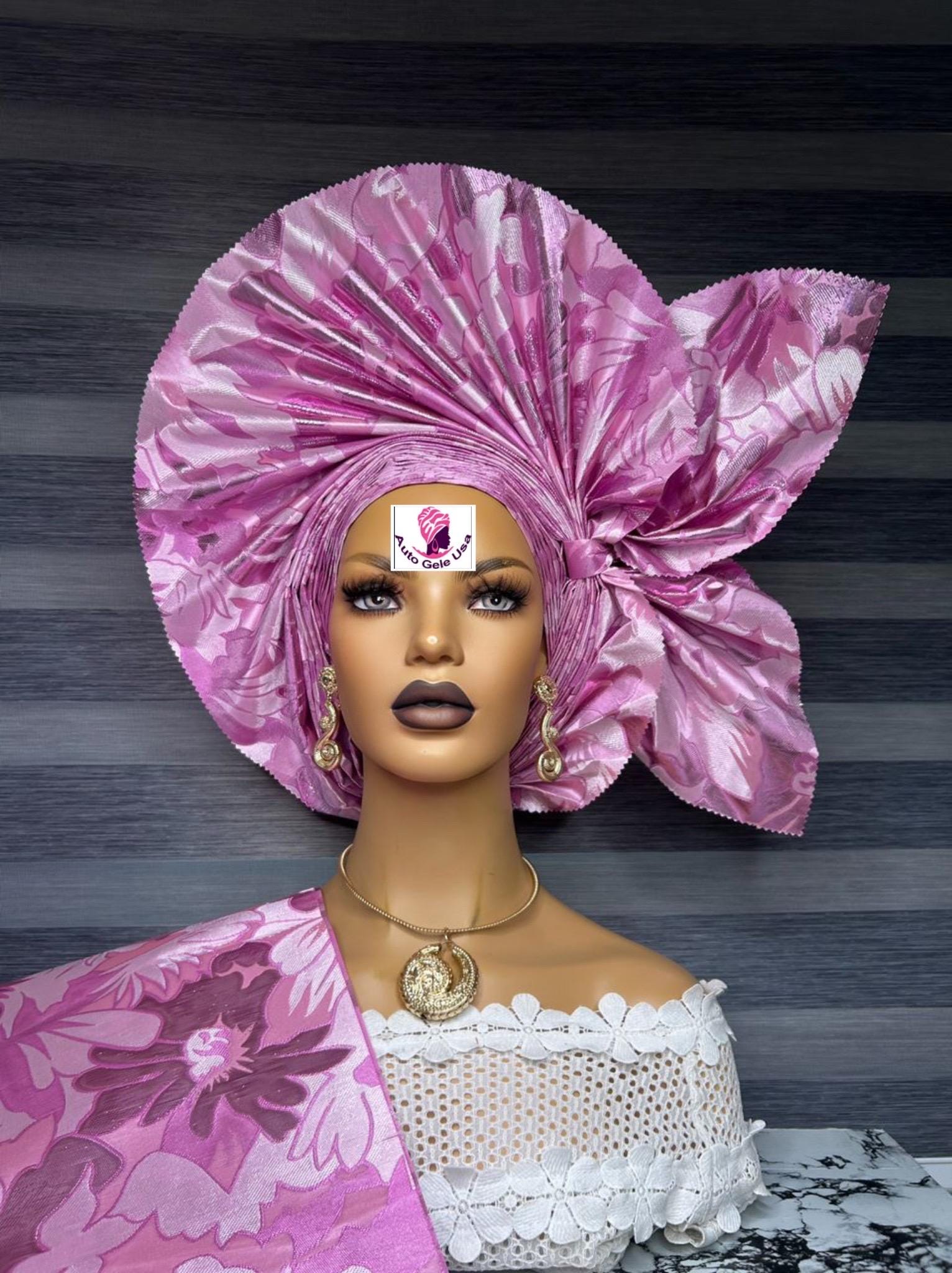 Pink Color Sego Gele Hat - Etsy