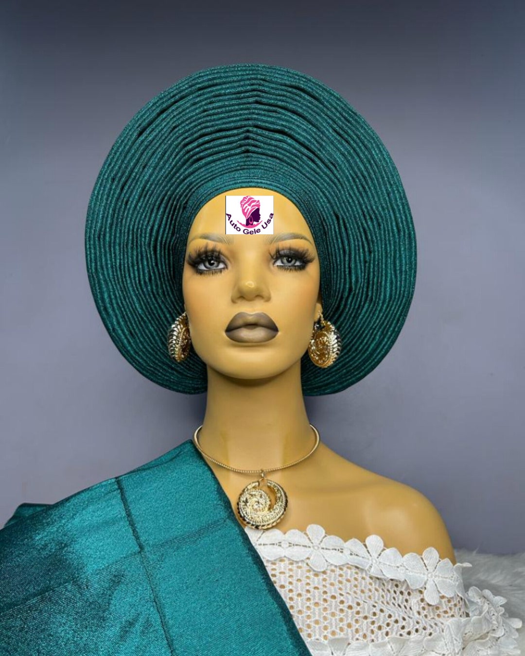 Emerald Green Color Aso Oke Gele Hat - Etsy