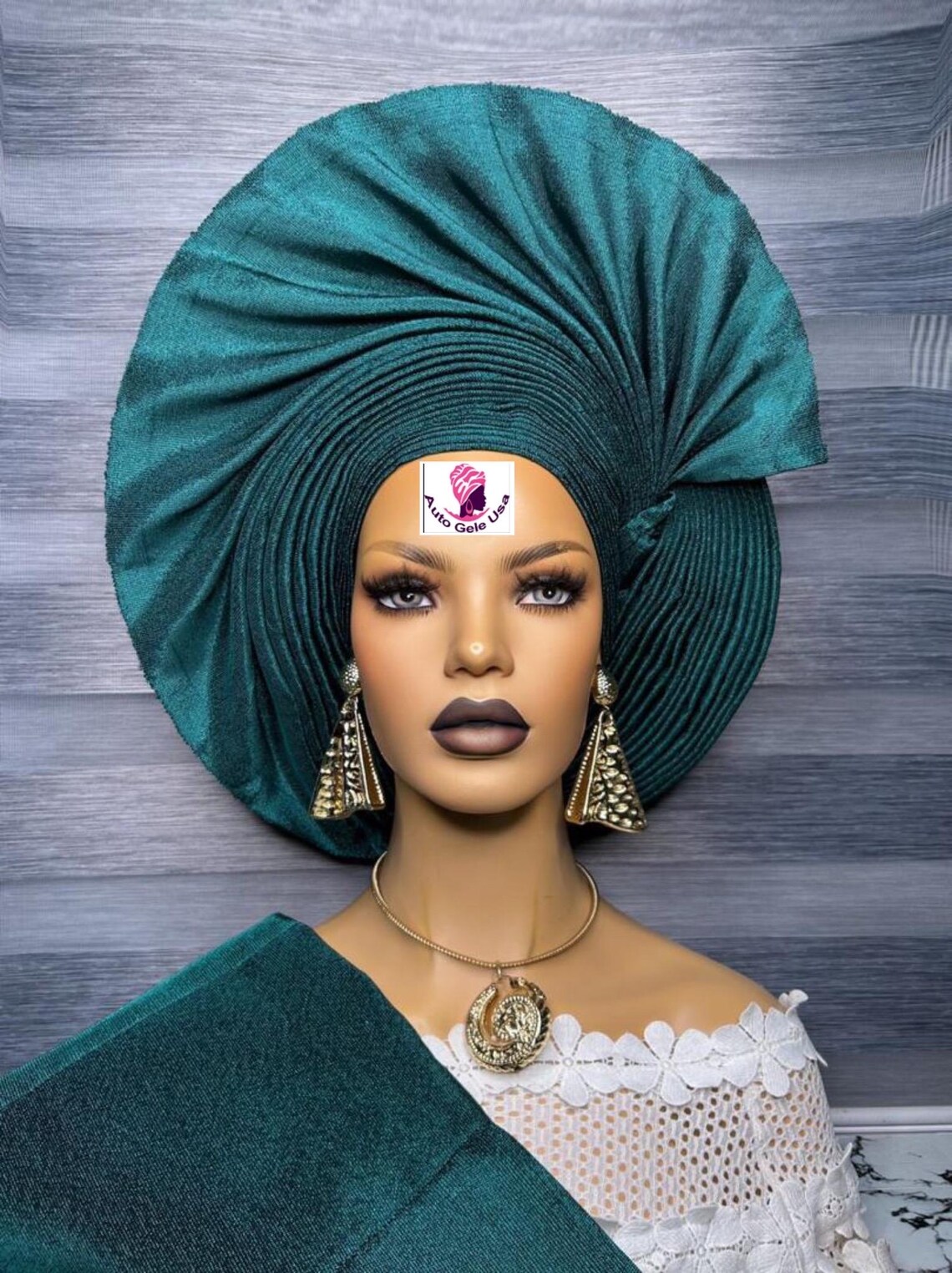 Emerald Green Color Aso Oke Gele Hat - Etsy