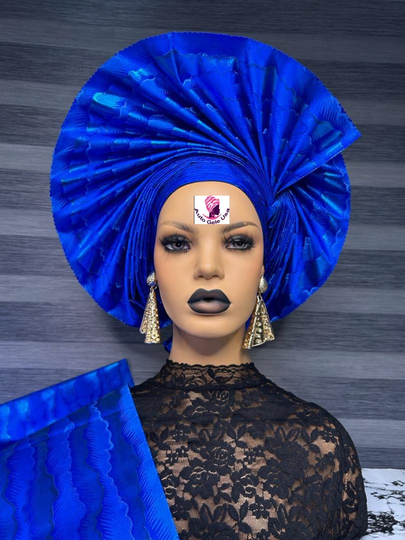 Royal Blue Color Sego Gele Hat - Etsy
