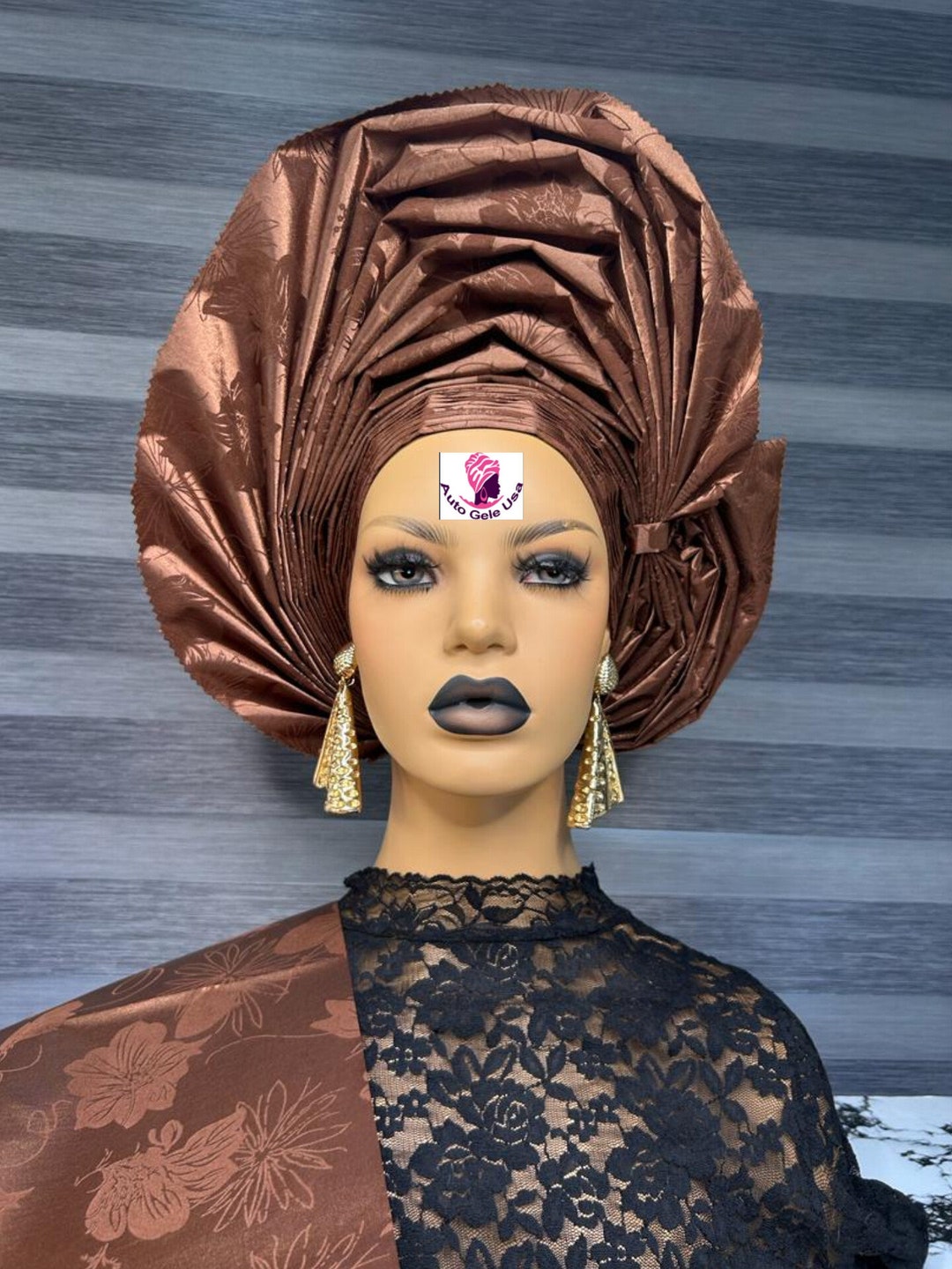 Brown Color Sego Gele Hat - Etsy