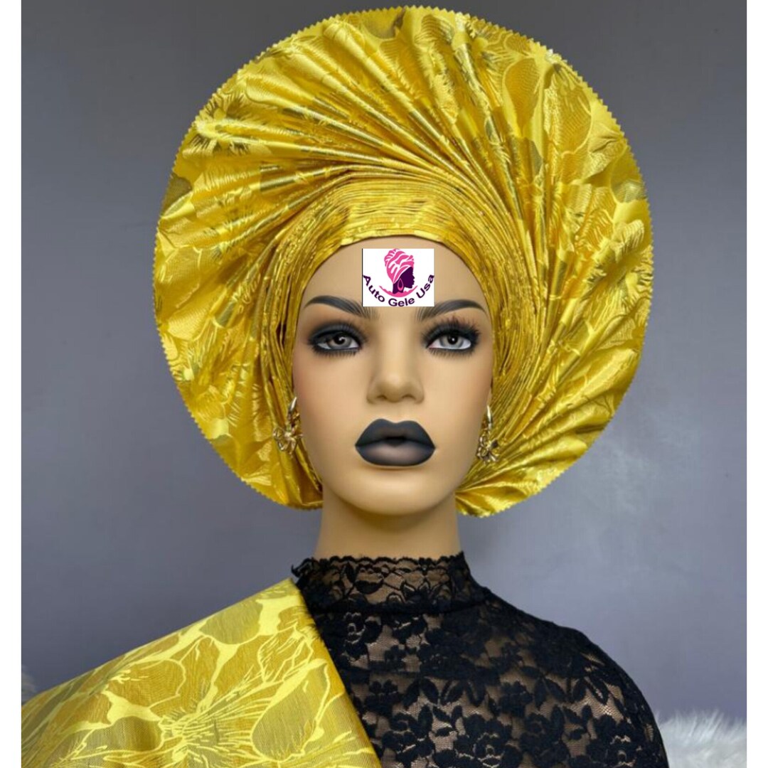 Yellow Color Sego Gele Hat - Etsy