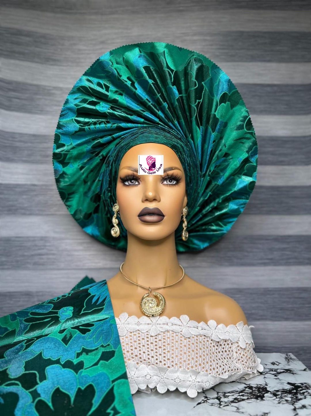 Emerald Green Color Sego Gele Hat - Etsy