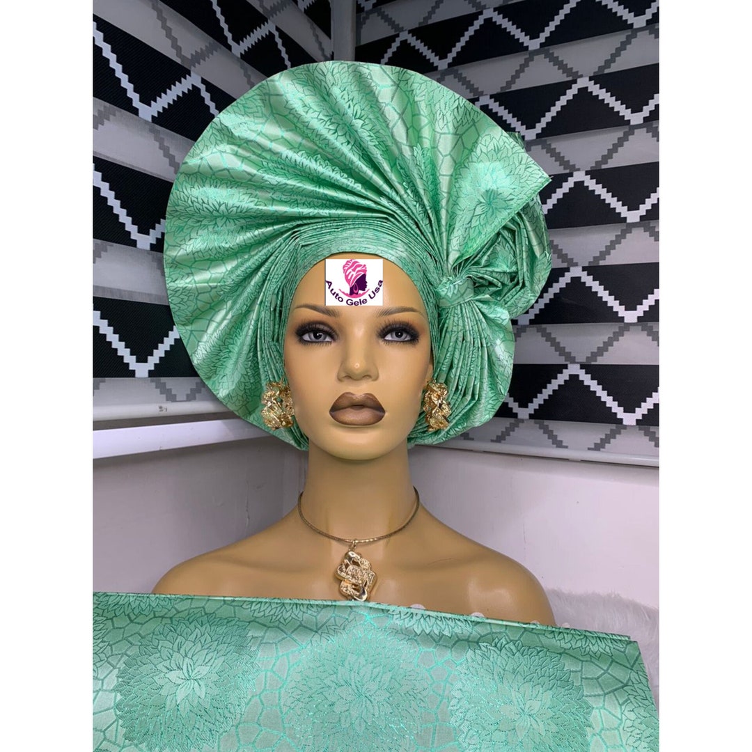 Mint Green Color Sego Gele Hat - Etsy