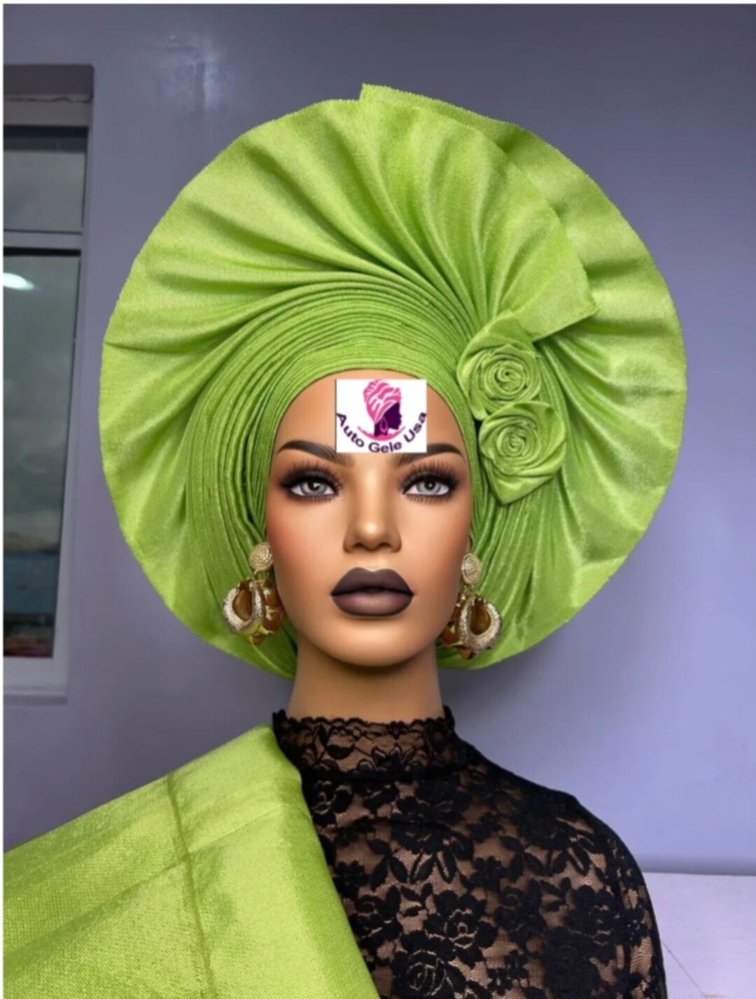 Lemon Green Color Gele Hat - Etsy