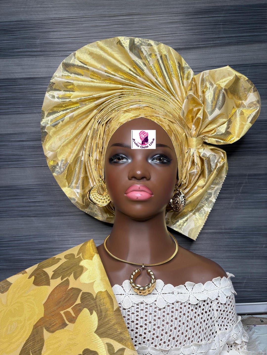 Gold Color Sego Gele Hat - Etsy