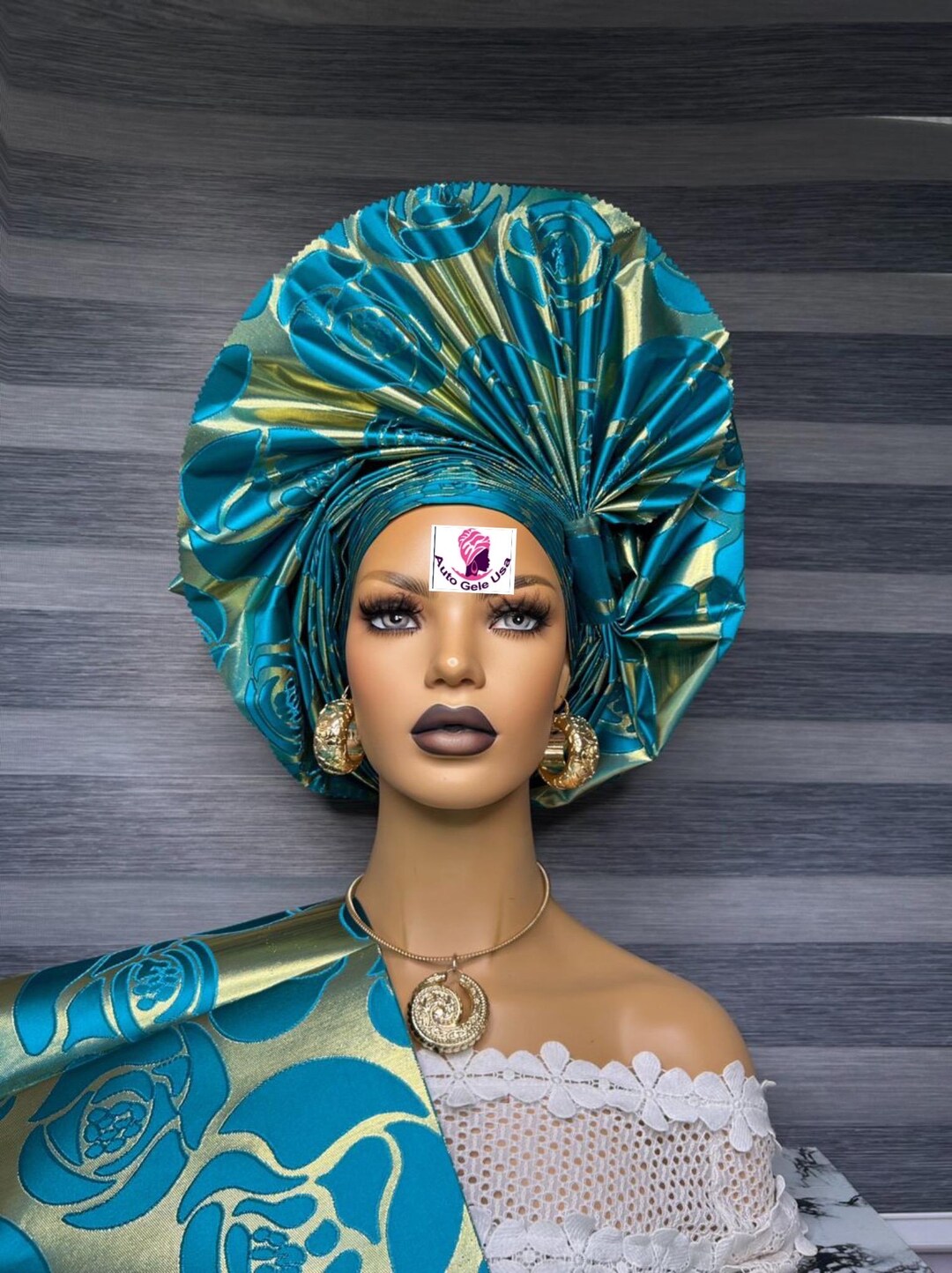 Teal Green Color Sego Gele Hat - Etsy