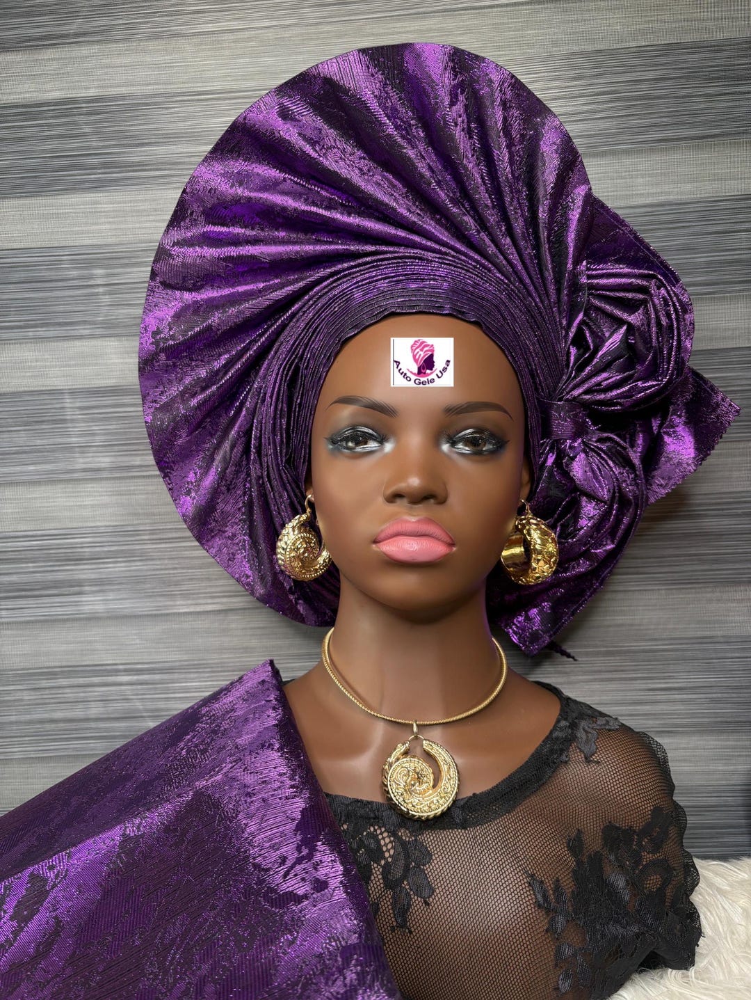 Purple Color Sego Gele Hat - Etsy