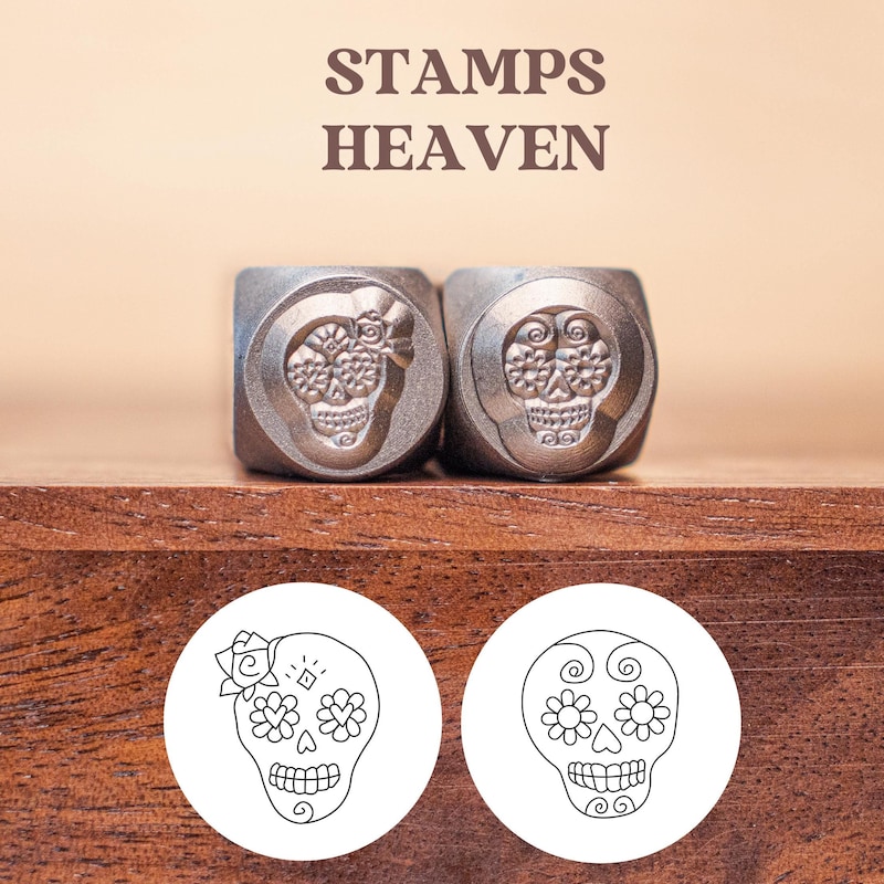 Skull Rubber Stamp - Etsy