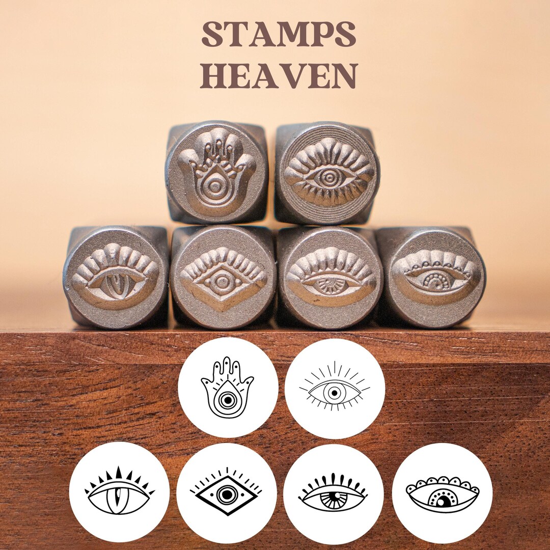 Devil's Eyes Metal Stamp Set: Lucky Eye Design, DIY Jewelry Making - Etsy