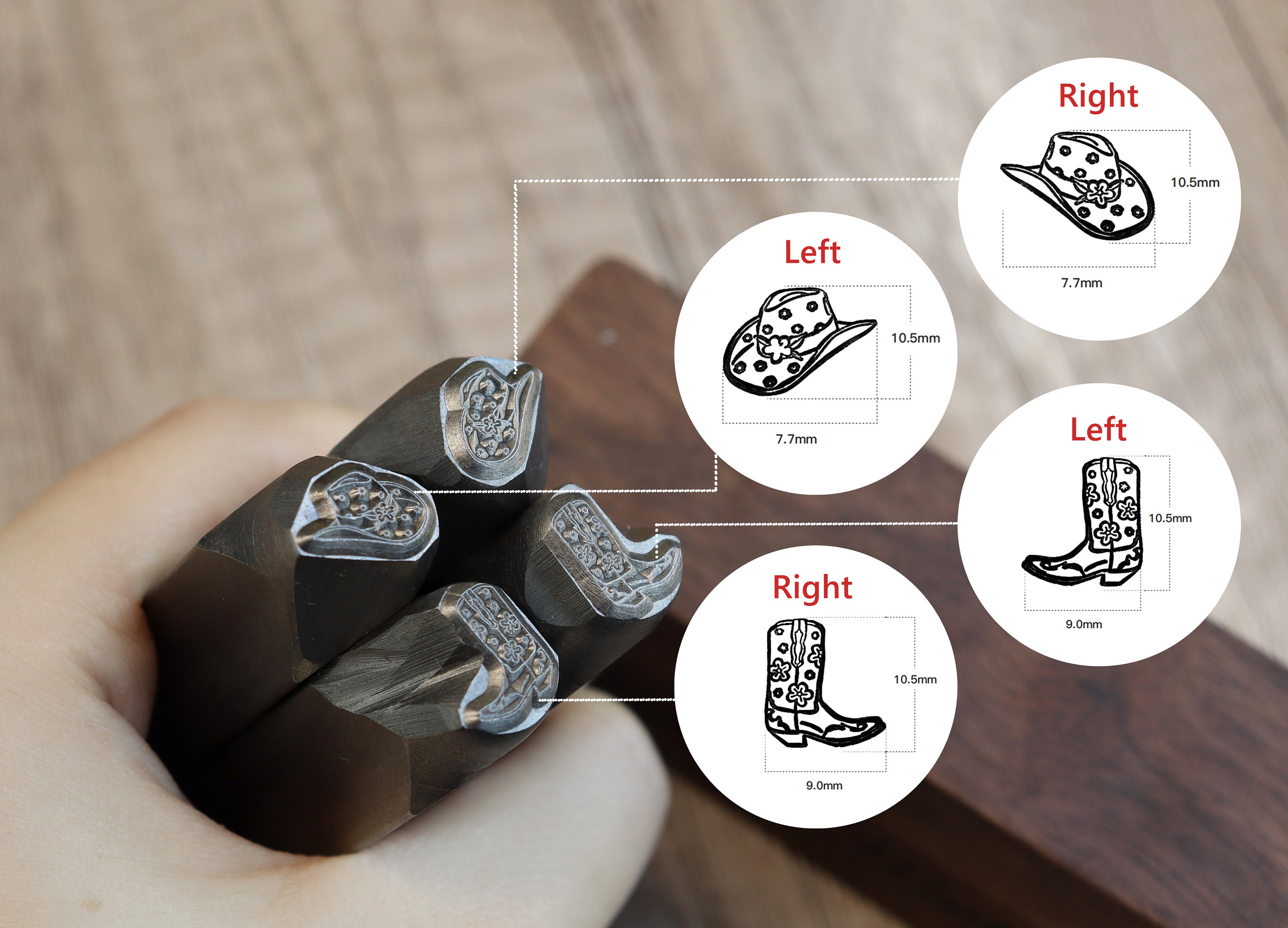 Floral Cowboy Stamps, Metal Design Stamp, Metal Stamping Punch Tools ...