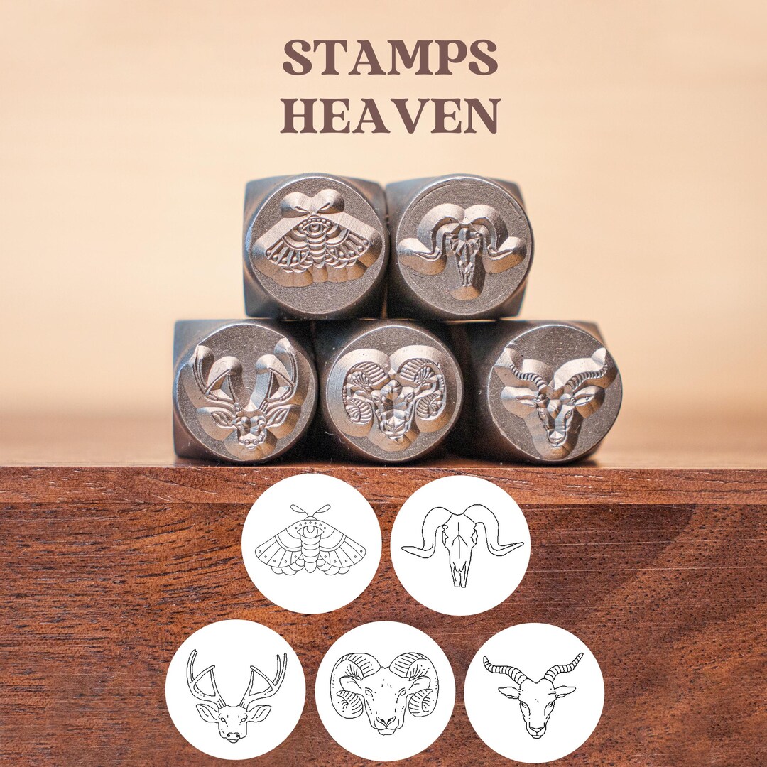 Animals Head Metal Stamp, Magic Eye Moth, Metal Design Stamp, Metal ...