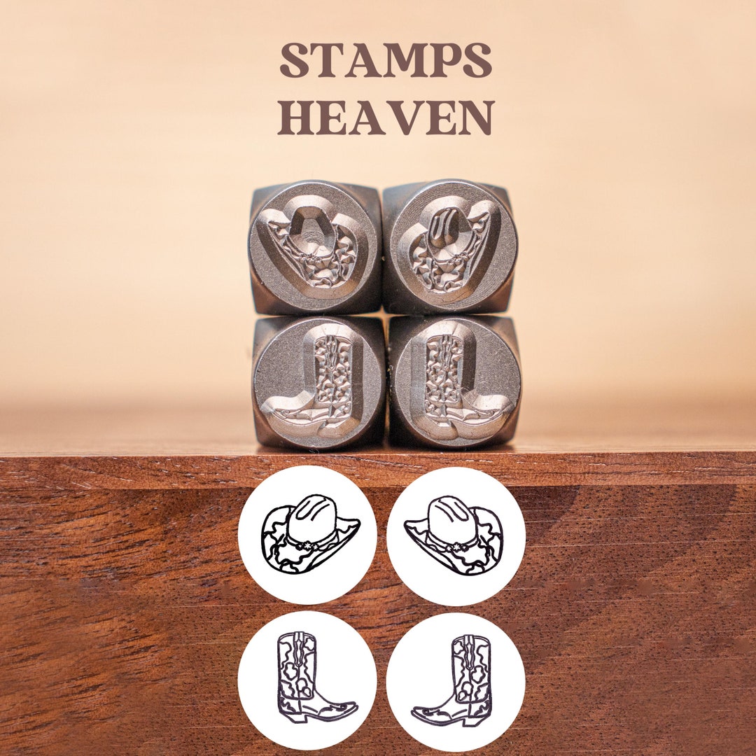 Cowboy Boot & Hat Metal Stamp Set: 10.5mm Design Punch - Etsy