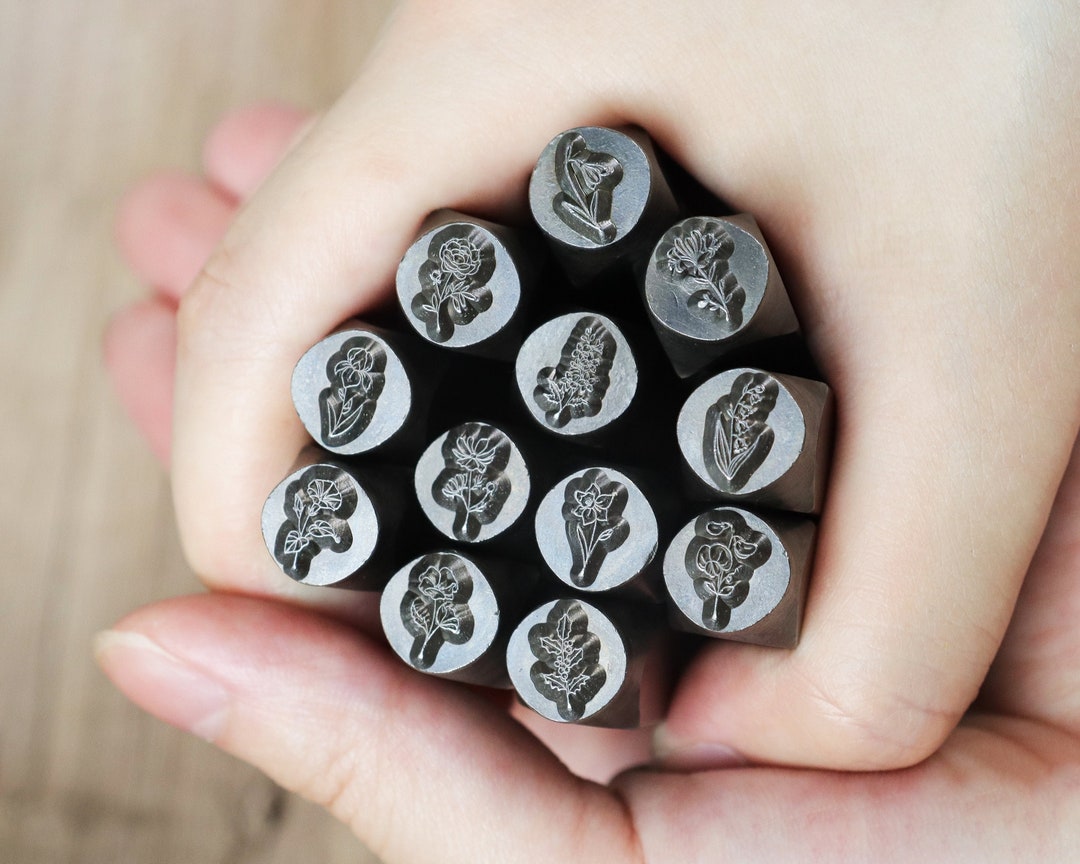 Birth Month Flower Set Metal Stamps, Plant Stamp,design Stamp, Metal ...