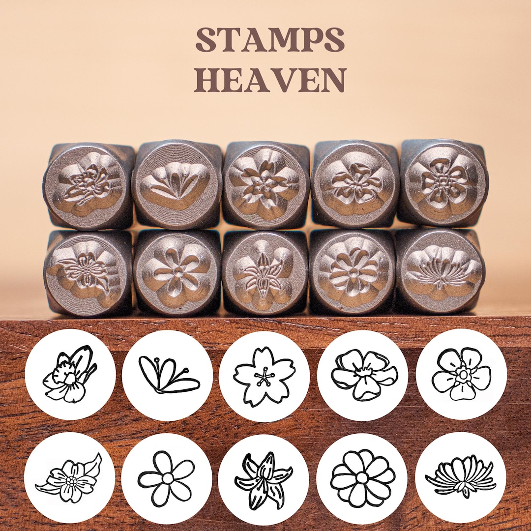 Flower Metal Stamp Set: 6mm Plant Design Stamping Punch Tools - Etsy