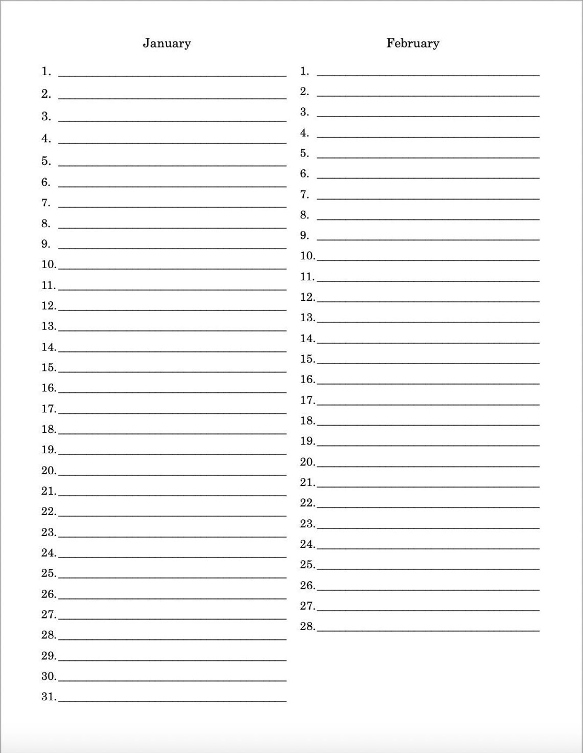 12 Month Birthday Calendar Organizer - Etsy