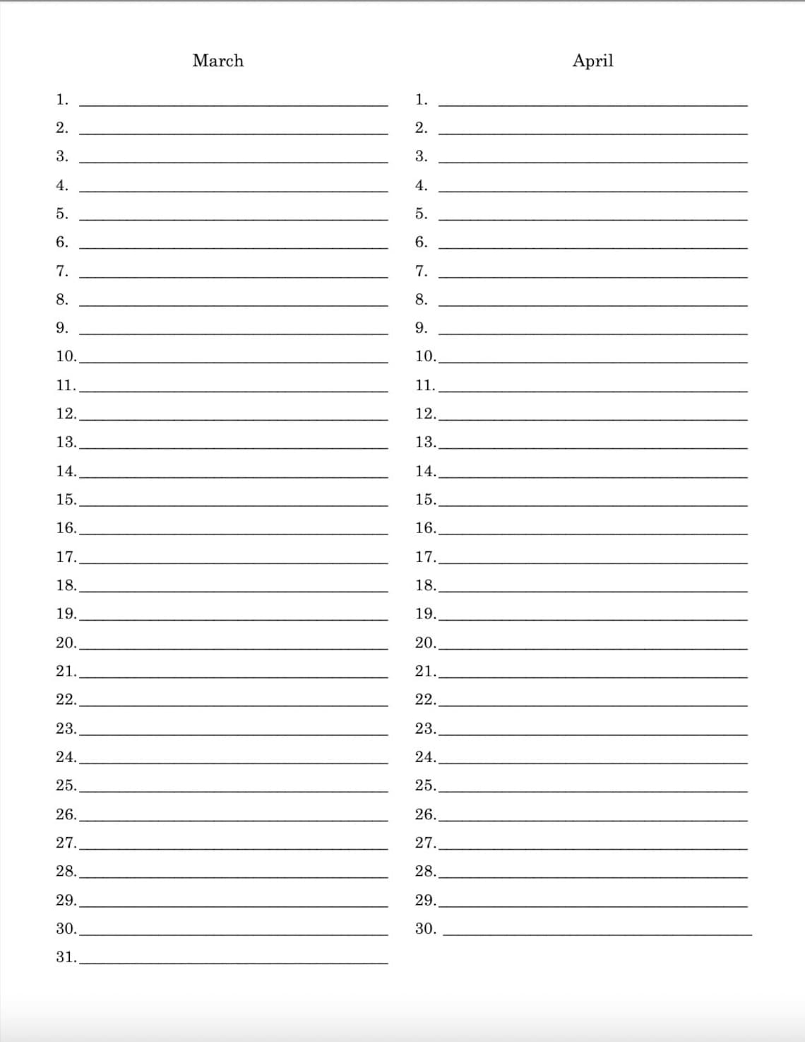 12 Month Birthday Calendar Organizer - Etsy