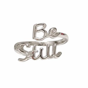 BE STILL Script Sterling Silver Ring - Etsy