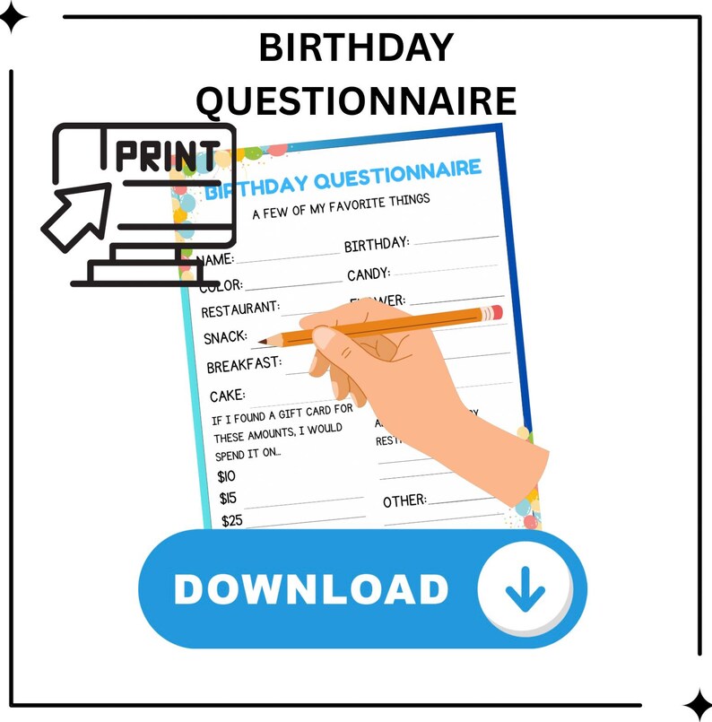 BIRTHDAY QUESTIONNAIRE - Etsy