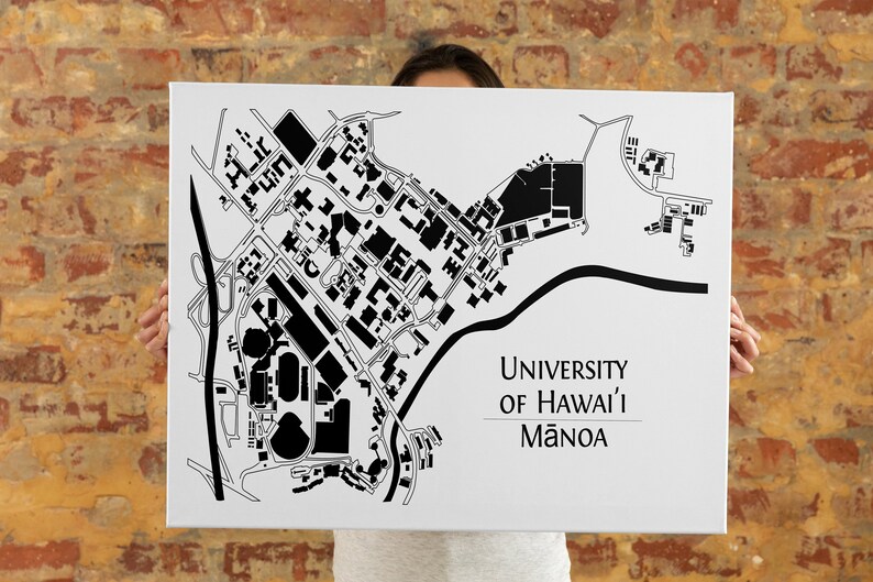 University of Hawaii at Manoa Campus Map Art Print - Etsy
