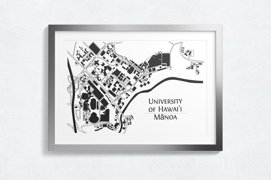 University of Hawaii at Manoa Campus Map Art Print - Etsy UK