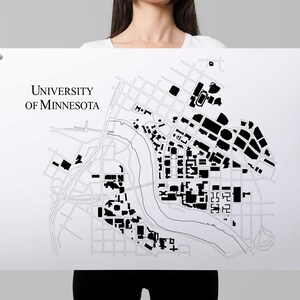 University of Minnesota Campus Map Art Prints - Etsy