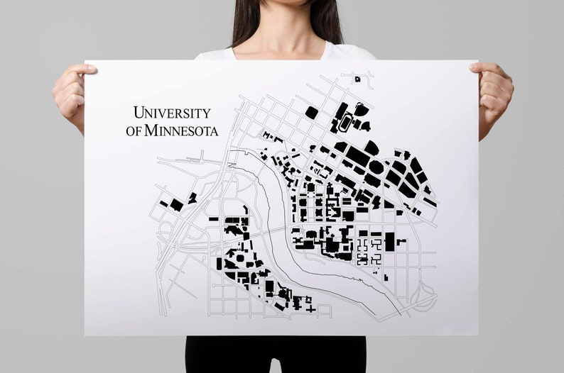 University of Minnesota Campus Map Art Prints - Etsy
