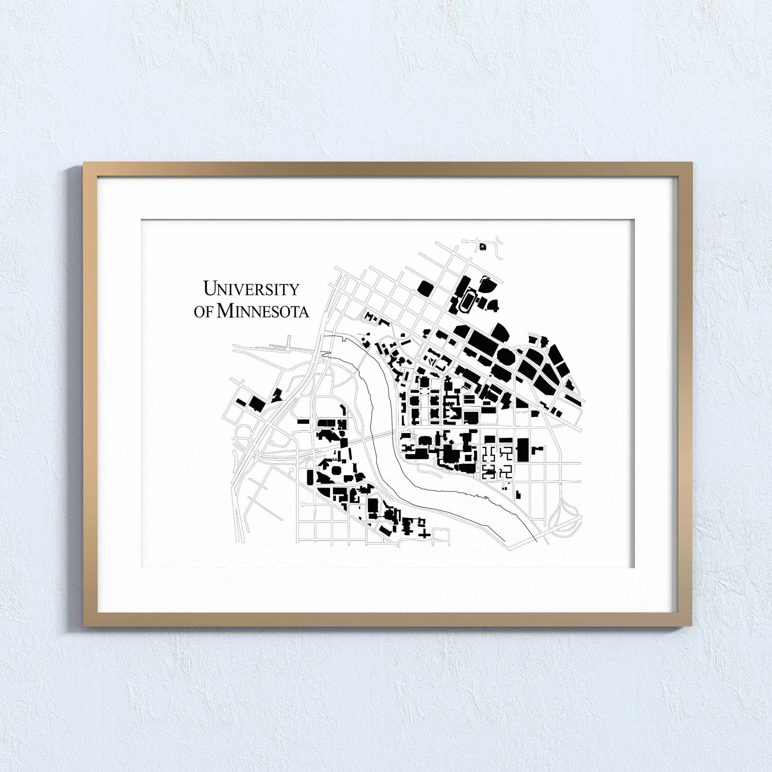 University of Minnesota Campus Map Art Prints - Etsy