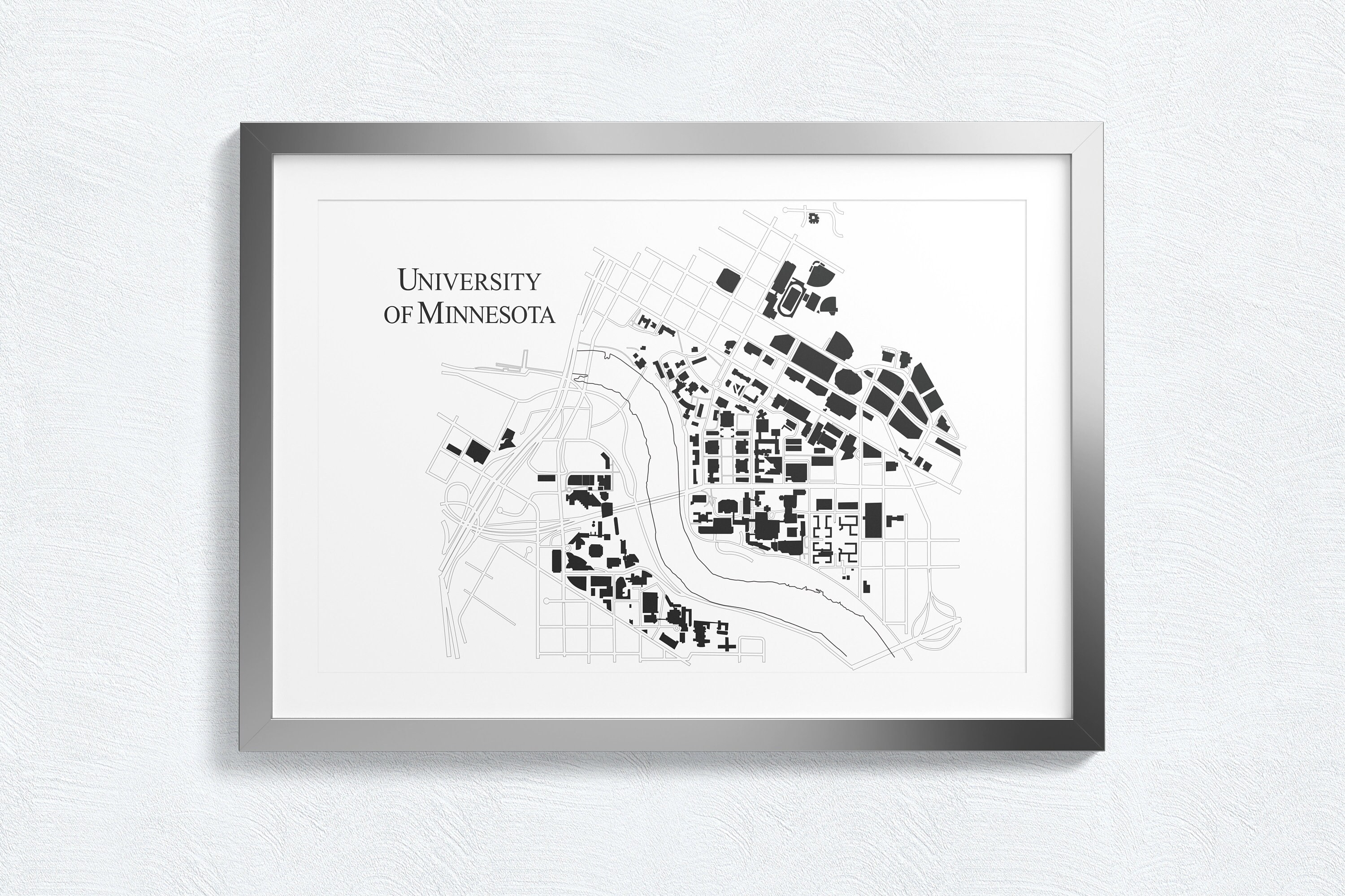 University of Minnesota Campus Map Art Prints - Etsy