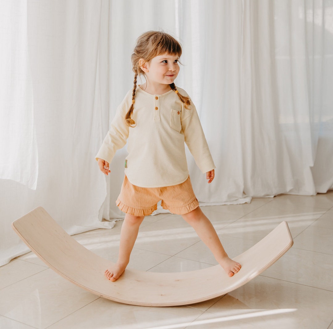 Balance Board Wooden, Toddler, Montessori, Puffy Weight Board, Kids Toy ...