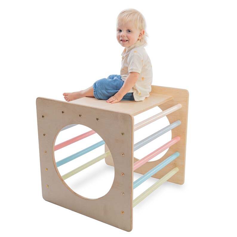 Rainbow Climbing, Activity Cube for Kids, Climbing Frame, Montessori ...