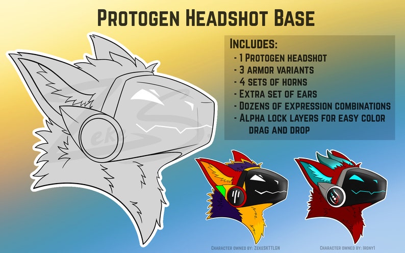 Protogen Headshot Icon Base - Etsy