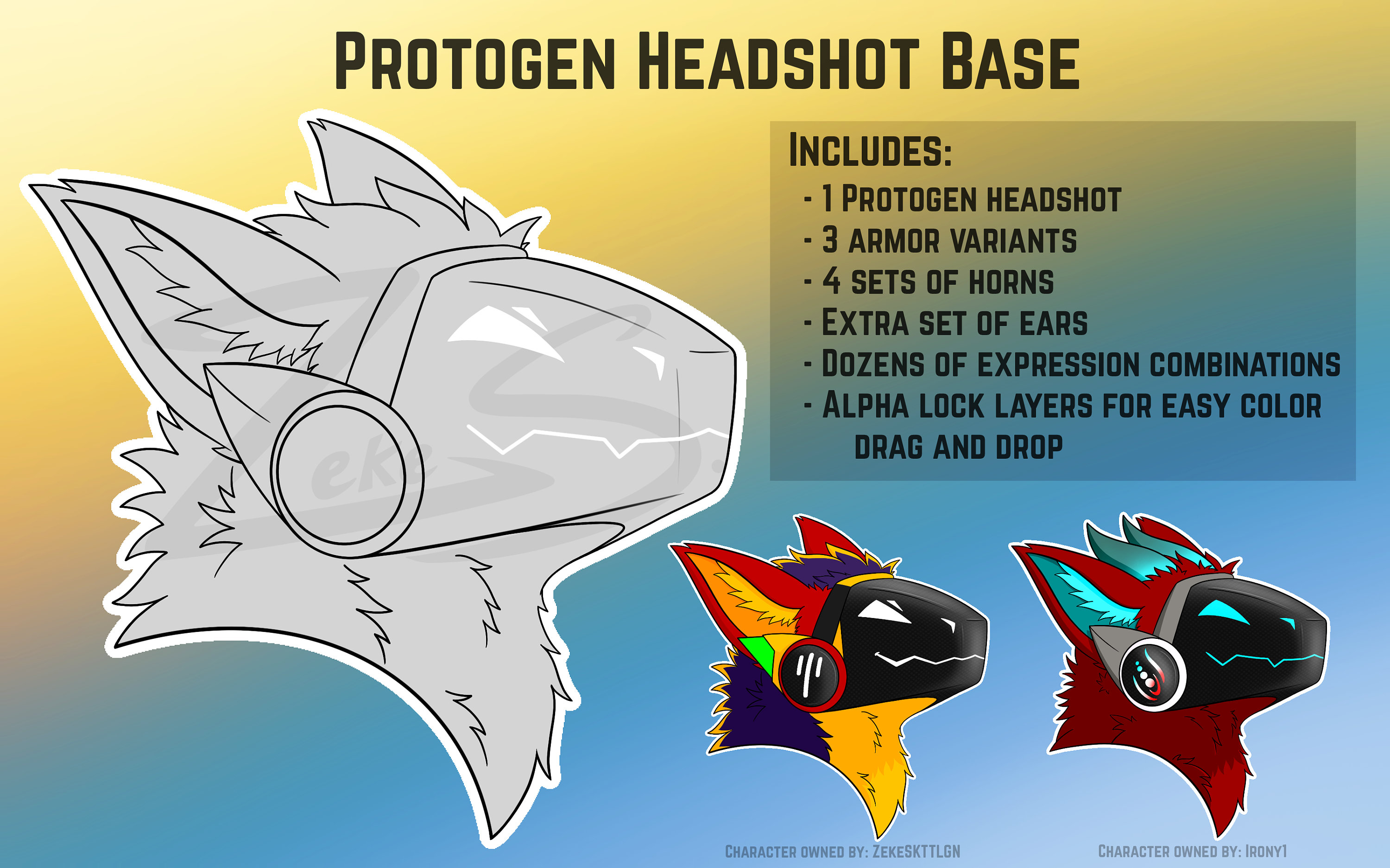 Protogen Headshot Icon Base - Etsy