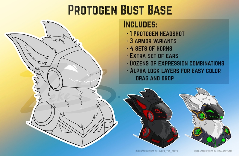 Protogen Bust Icon Base - Etsy