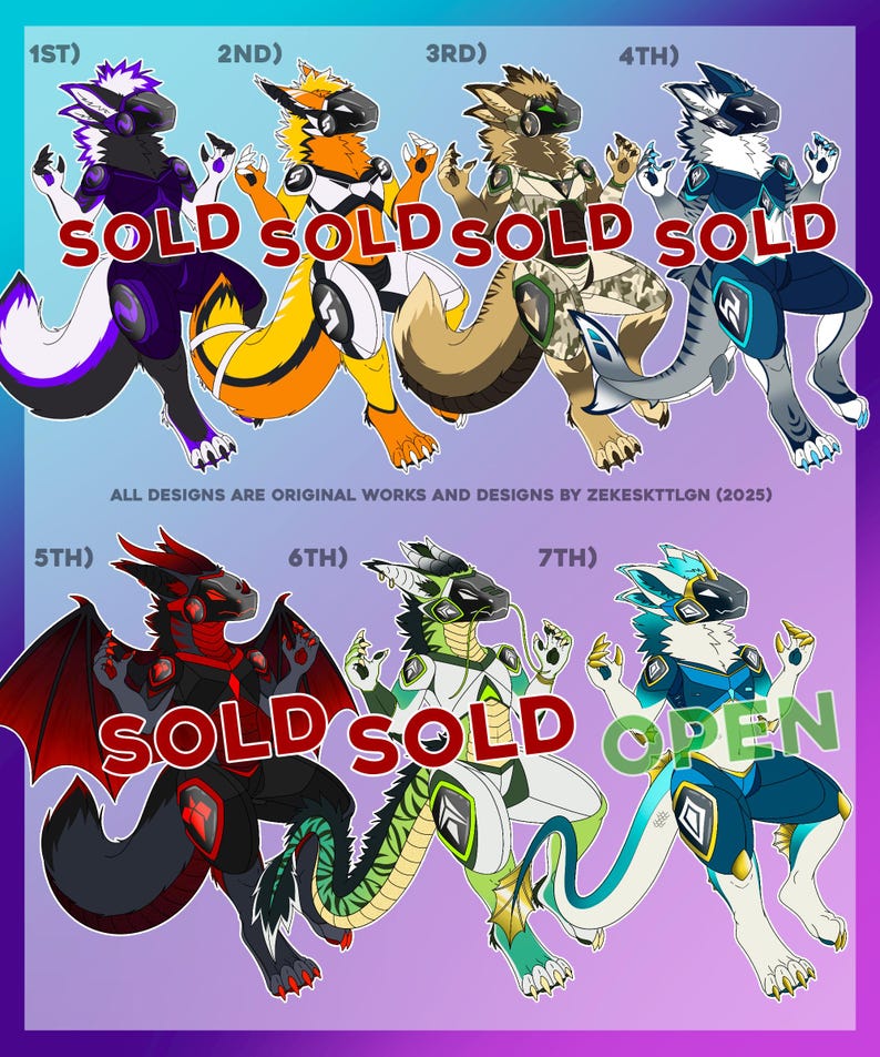 Everen the Aquatic Lizard X Protogen Adopt - Etsy