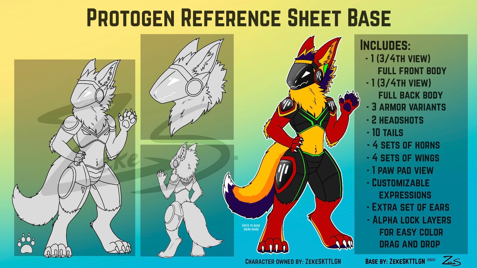 Protogen Reference Sheet Base - Etsy