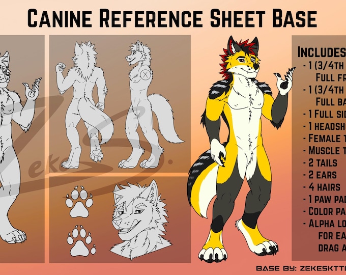 Canine Reference Sheet Base - Etsy Canada
