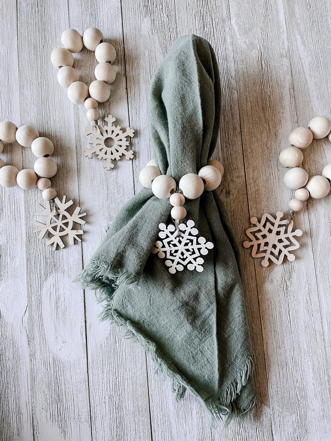 Holiday Napkin Rings Beaded Napkin Rings Wooden Napkin Holders Napkin ...