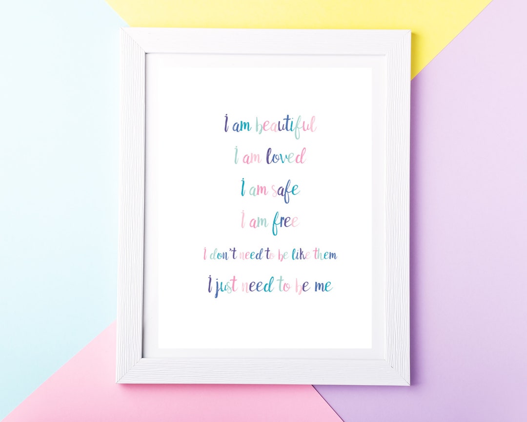 Quote Wall Art Girls Room Poster Positive Mindset - Etsy