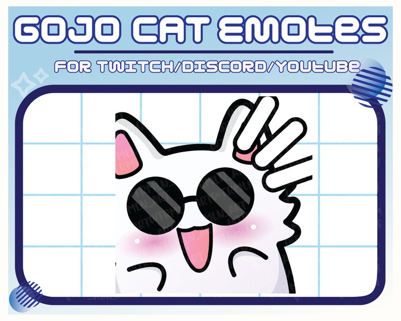 Twitch Emote Jjk Gojo Cat Shoked Emote Suprised Emote Etsy Israel