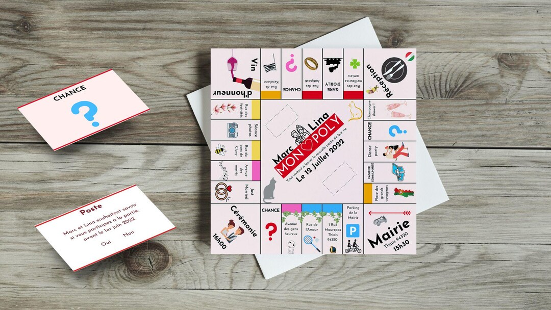Monopoly Themed Wedding Invitation - Etsy
